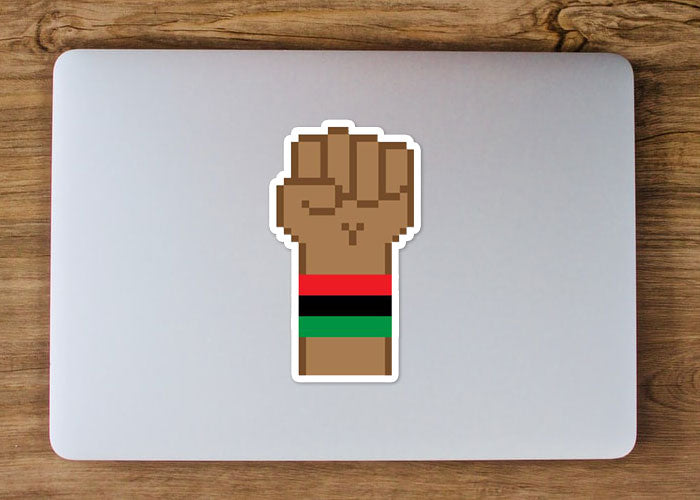 8-Bit Black Pride Fist Sticker – Black Pride Tees